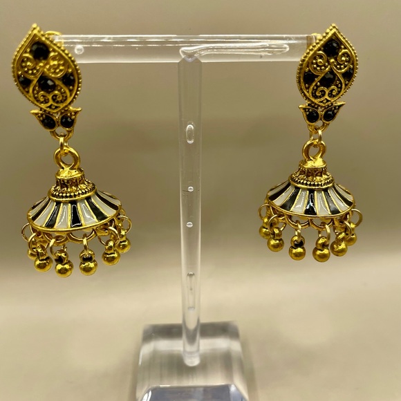 Jewelry | Bohemian Jhumka Drop Dangle Gold Tone Earring With Gold Bead ...
